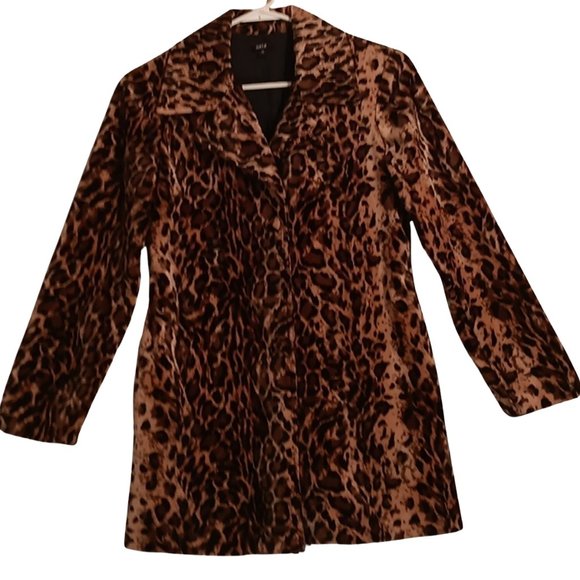 Aziz | Jackets & Coats | Aziz Small Jaguar Print Jacket | Poshmark